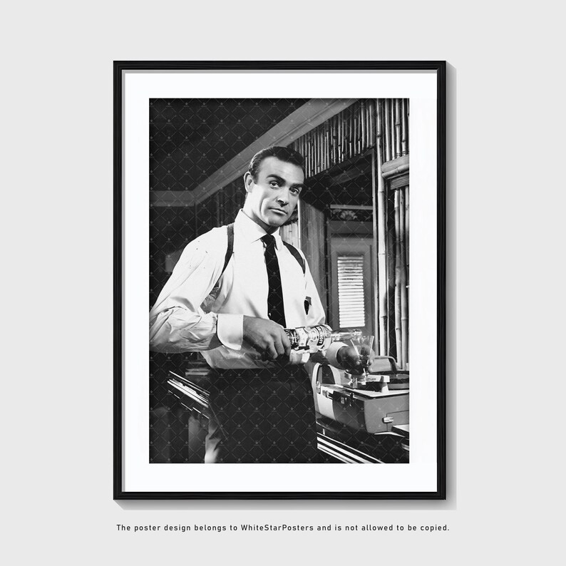 Sean Connery as James Bond Poster, Classic 007 Prints Iconic Vintage ...