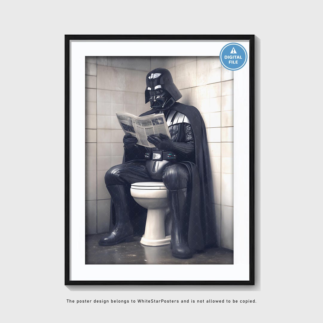 Darth Vader Bathroom Poster, Star Wars Art Prints, Darth Vader Toilet ...