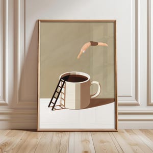 Coffee Diver Print, Good Morning Coffee Poster, Espresso Wall Art ...