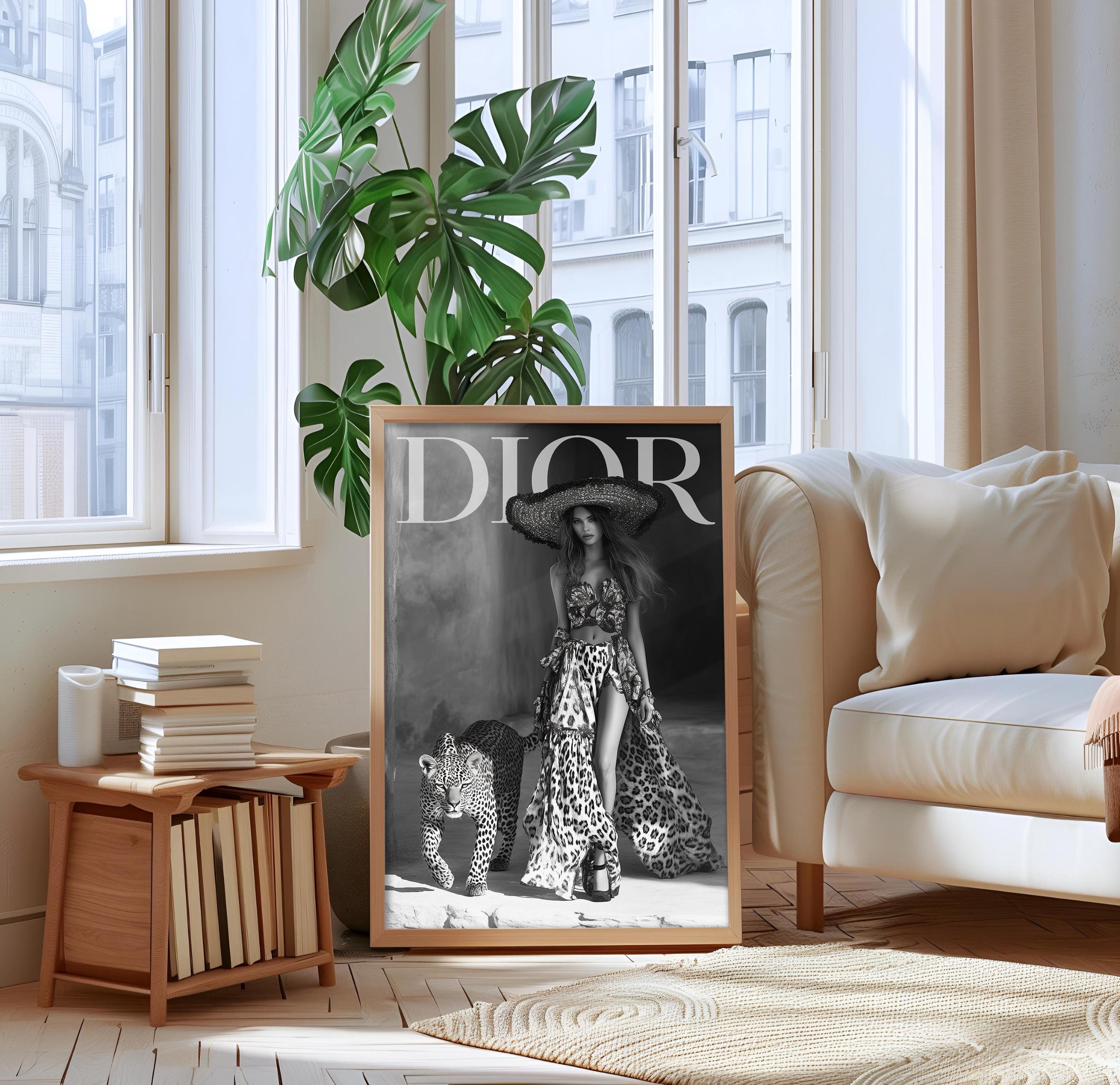 Fashion Magazine Poster, Woman With Leopard Art, Trendy Hollywood ...