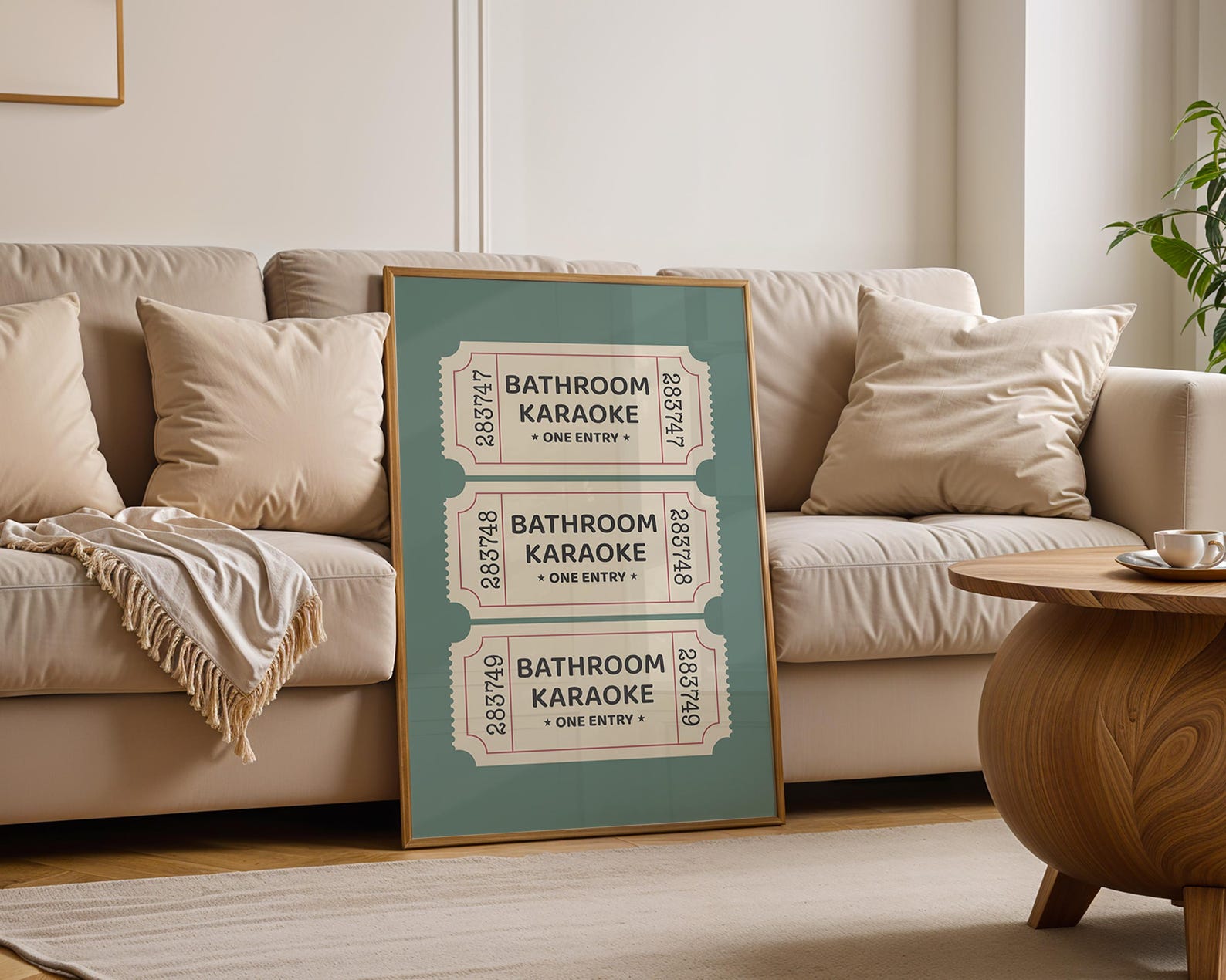 Bathroom Karaoke Ticket Poster, Bathroom Wall Art, Shower Singing Funny ...