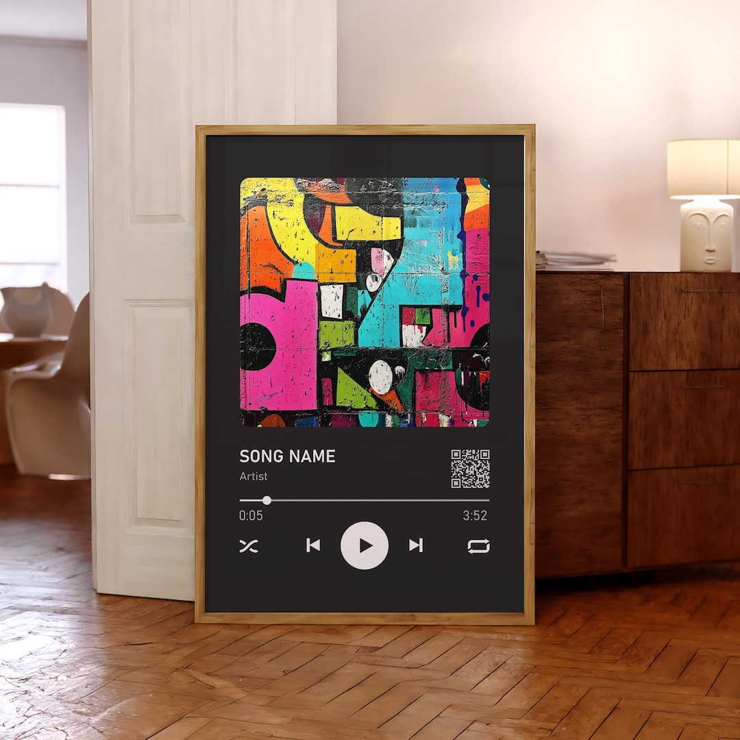 Custom Music Player Poster, Personalized Song Print, Customizable Music ...