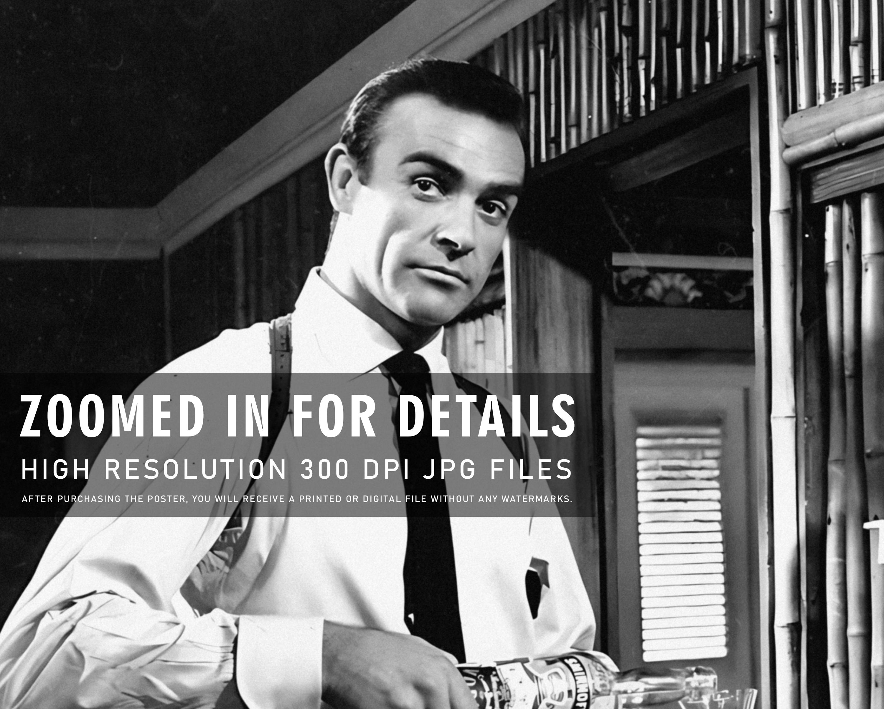 Sean Connery as James Bond Poster, Classic 007 Prints Iconic Vintage ...