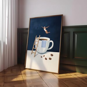 Coffee Diver Print, Good Morning Coffee Poster, Espresso Wall Art ...