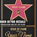 Custom Hollywood Star Poster, Personalized Walk of Fame Star Print ...