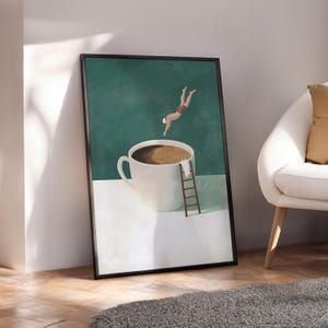 Set of 6 Coffee Poster, Coffee Diver Print, Morning Coffee Poster ...