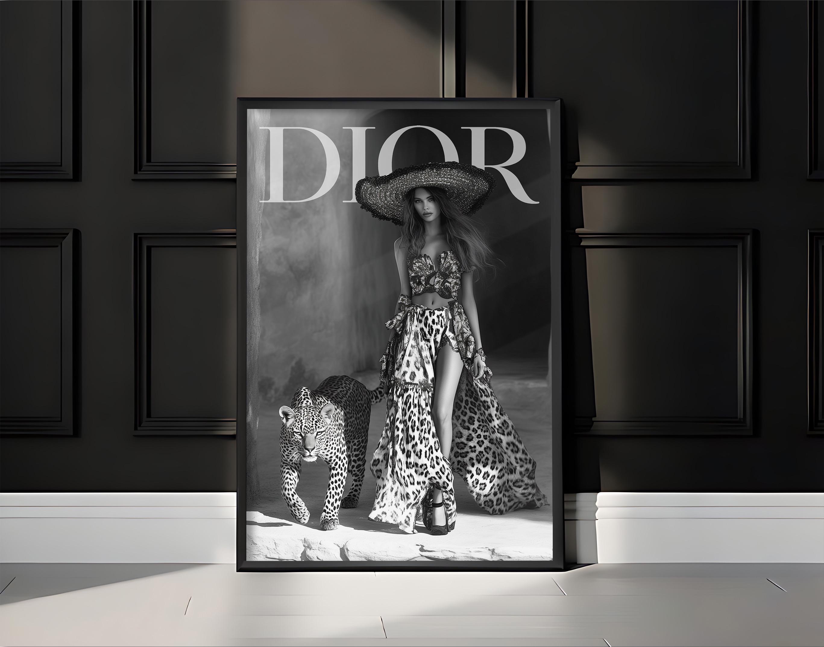 Fashion Magazine Poster, Woman With Leopard Art, Trendy Hollywood ...