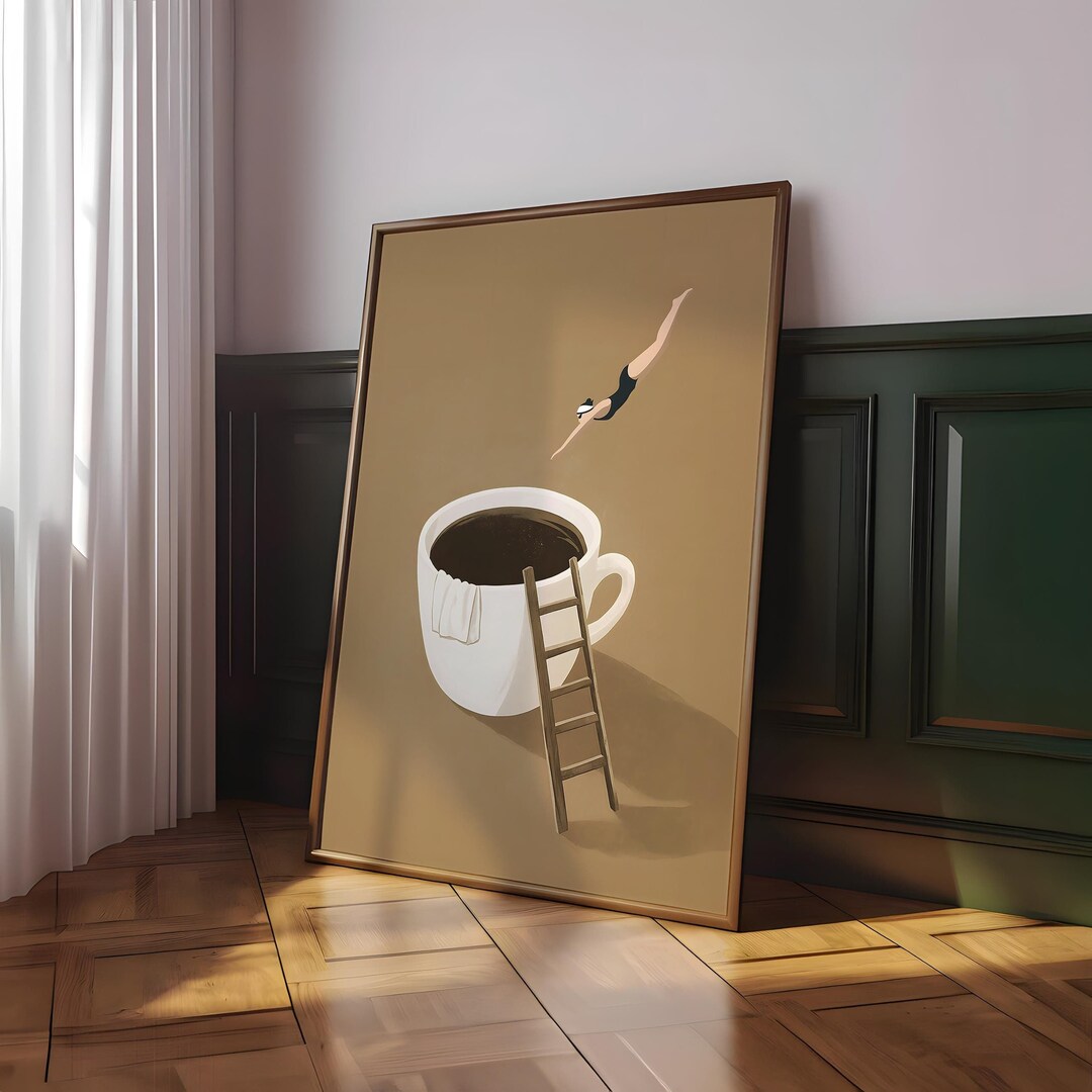 Coffee Diver Print, Good Morning Coffee Poster, Espresso Wall Art ...
