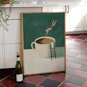 Coffee Diver Print, Good Morning Coffee Poster, Espresso Wall Art ...