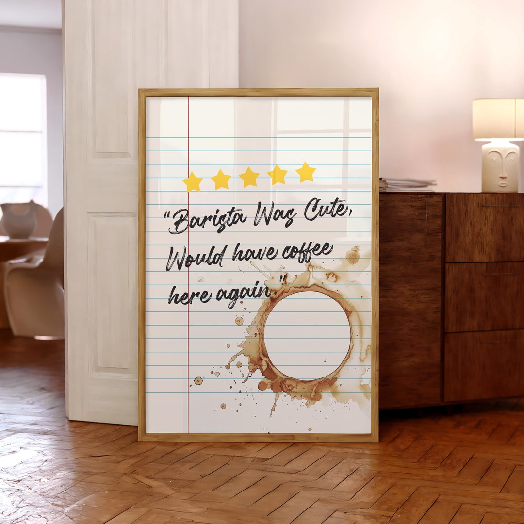 Barista Was Cute Poster, Coffee Bar Wall Art, Kitchen Coffee Print ...