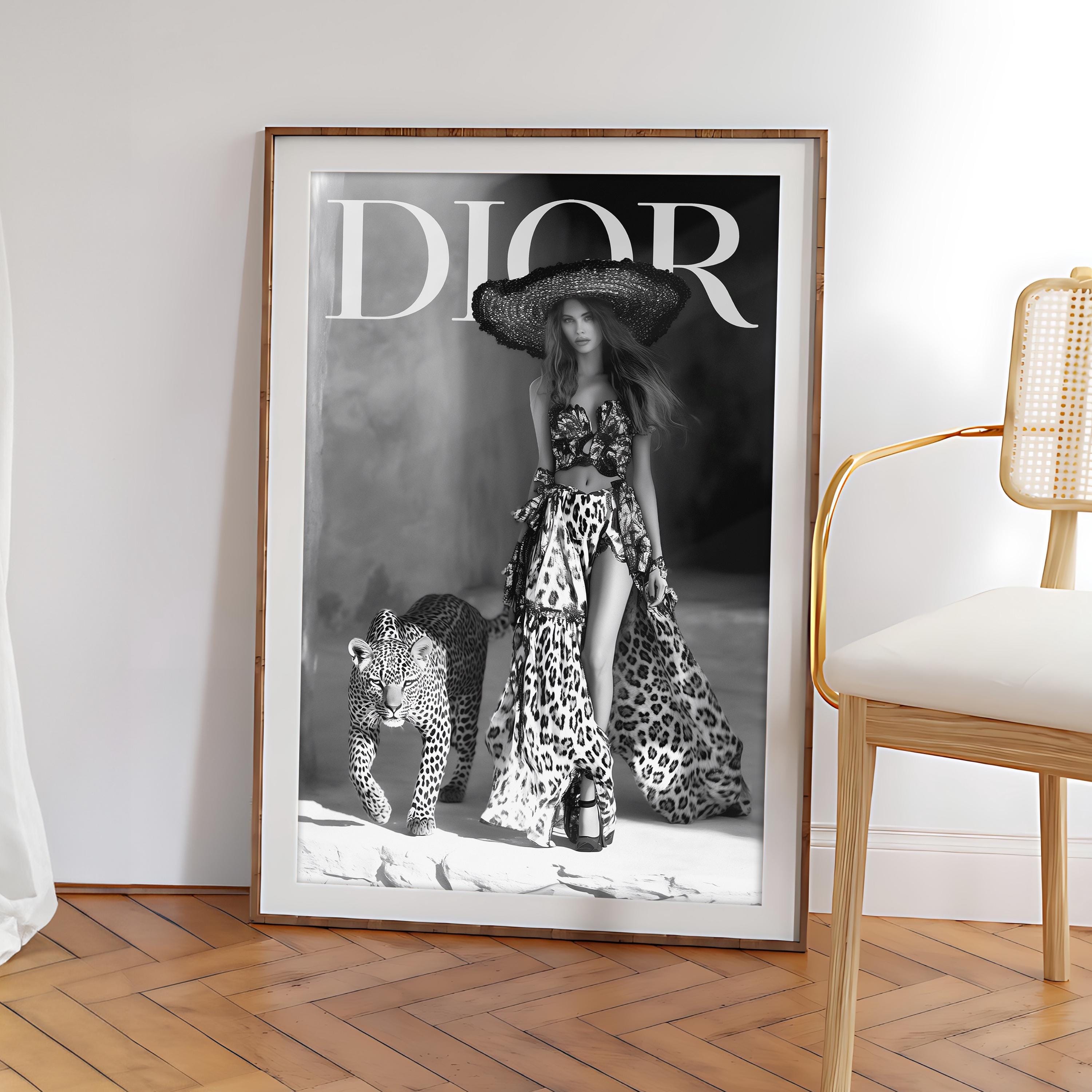 Fashion Magazine Poster, Woman With Leopard Art, Trendy Hollywood ...