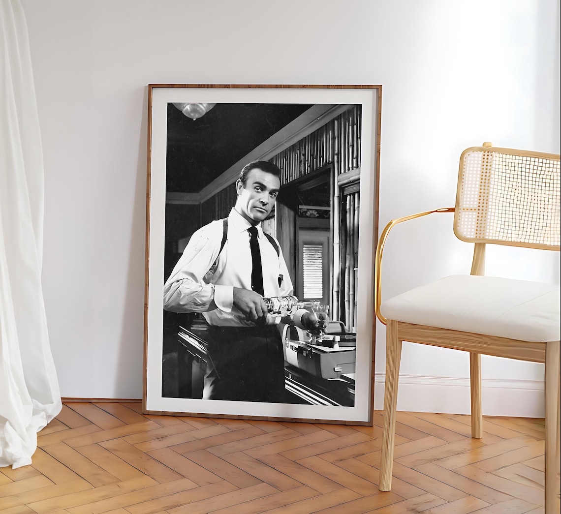 Sean Connery as James Bond Poster, Classic 007 Prints Iconic Vintage ...