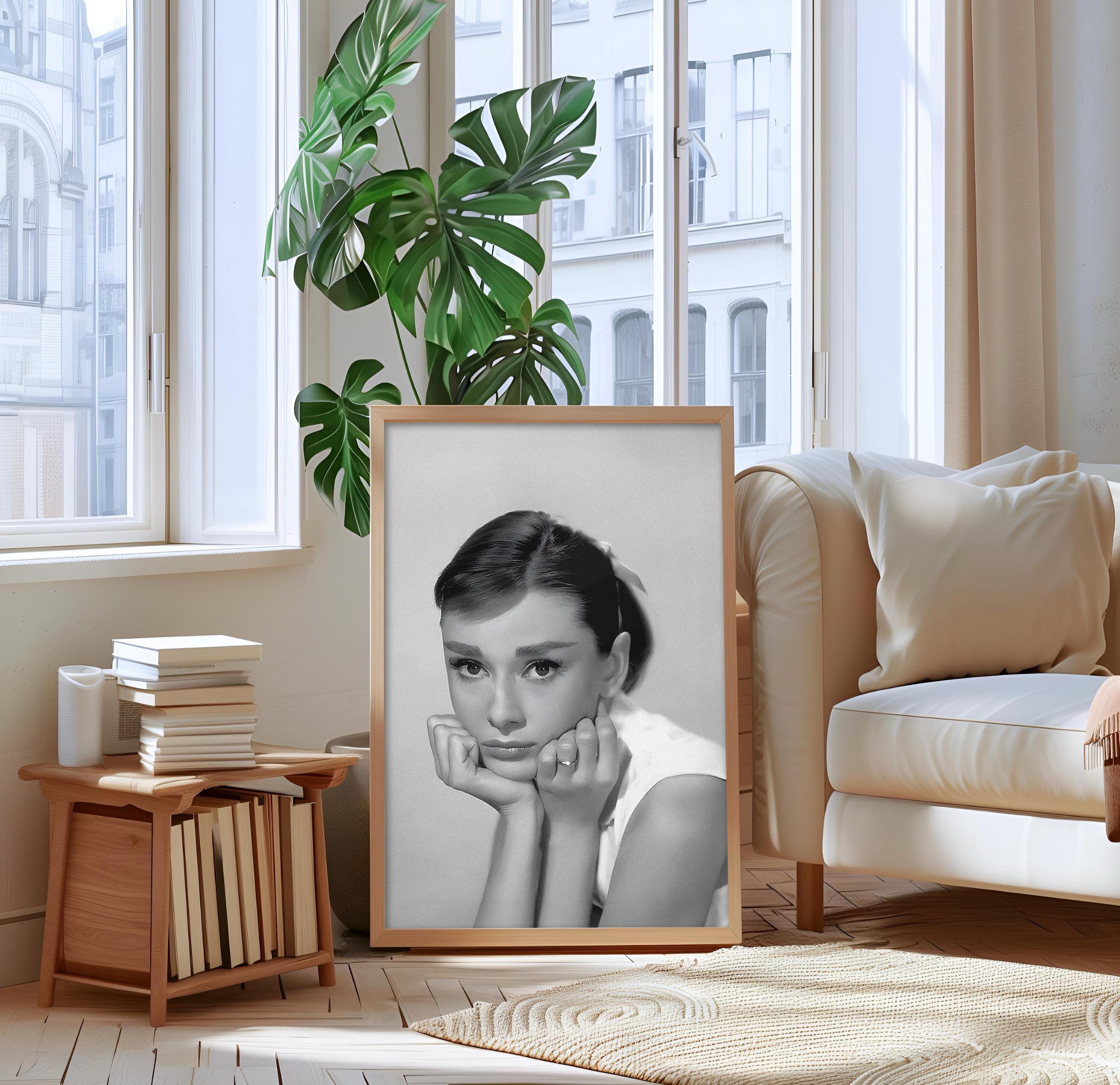 Audrey Hepburn Portrait Poster, Iconic Vintage Photo, Hollywood Glamour ...