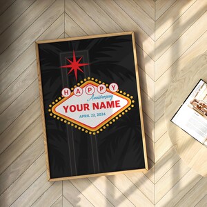 Custom Las Vegas Poster, Personalized Las Vegas Sign Print, Birthday ...