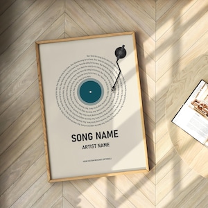 Custom Song Lyrics Print, Personalized Music Poster, Customizable Music ...