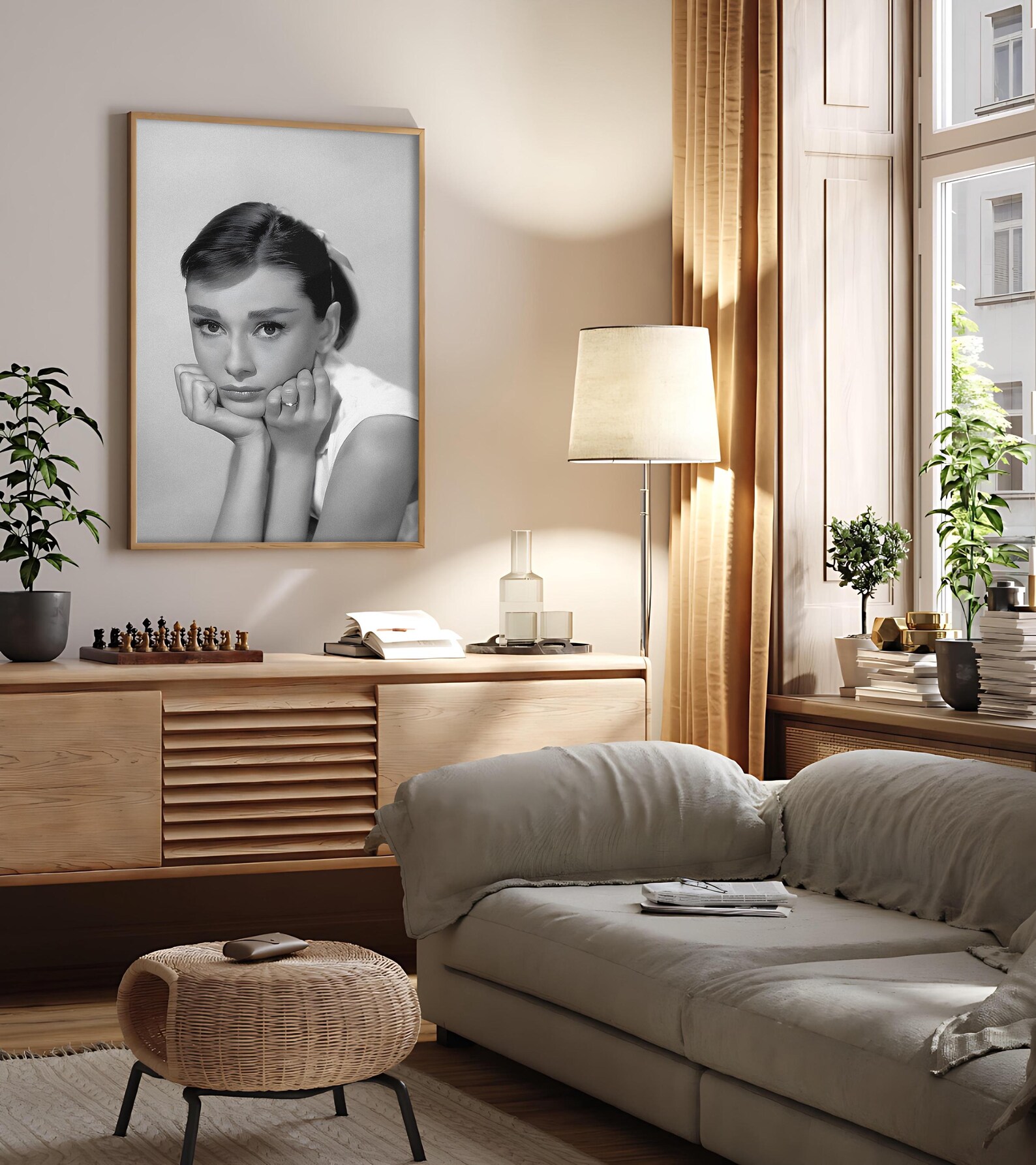 Audrey Hepburn Portrait Poster, Iconic Vintage Photo, Hollywood Glamour ...