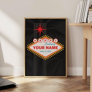 Custom Las Vegas Poster, Personalized Las Vegas Sign Print, Birthday ...