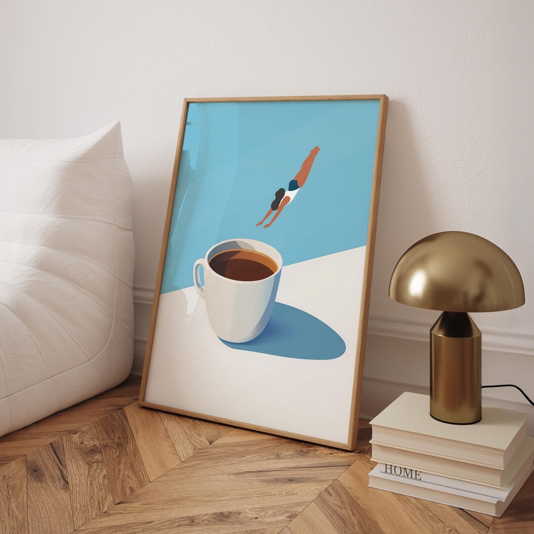Coffee Diver Print, Good Morning Coffee Poster, Espresso Wall Art ...