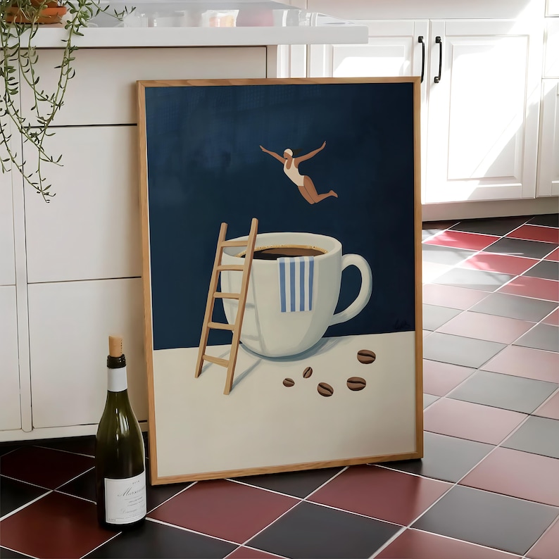 Coffee Diver Print, Good Morning Coffee Poster, Espresso Wall Art ...