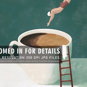 Coffee Diver Print, Good Morning Coffee Poster, Espresso Wall Art ...