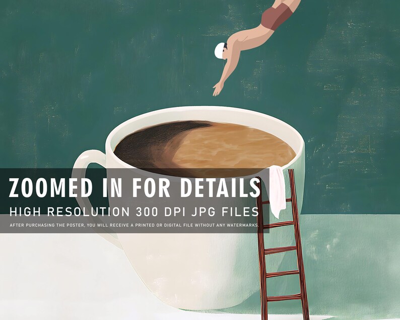Coffee Diver Print, Good Morning Coffee Poster, Espresso Wall Art ...