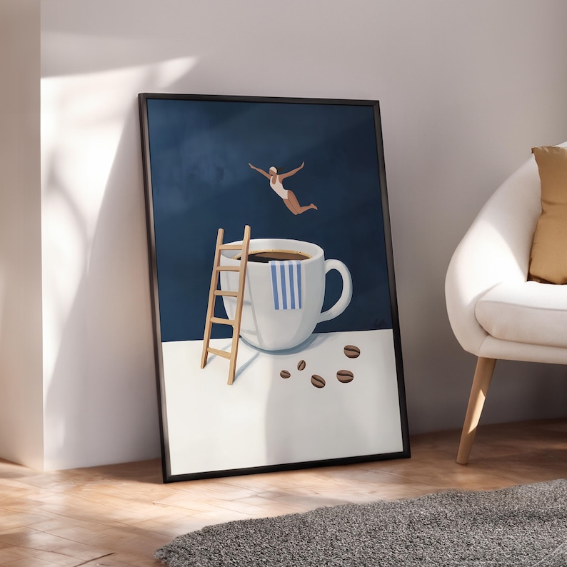 Coffee Diver Print, Good Morning Coffee Poster, Espresso Wall Art ...