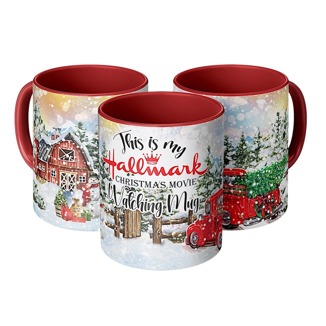 Personalized Christmas Movie Watching Mug, Hallmark Coffee Cup, Retro ...
