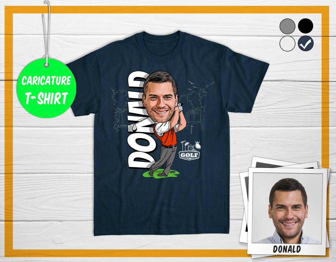 Personalized Golf Caricature T-shirt, Custom Golf Tshirt With Photo ...