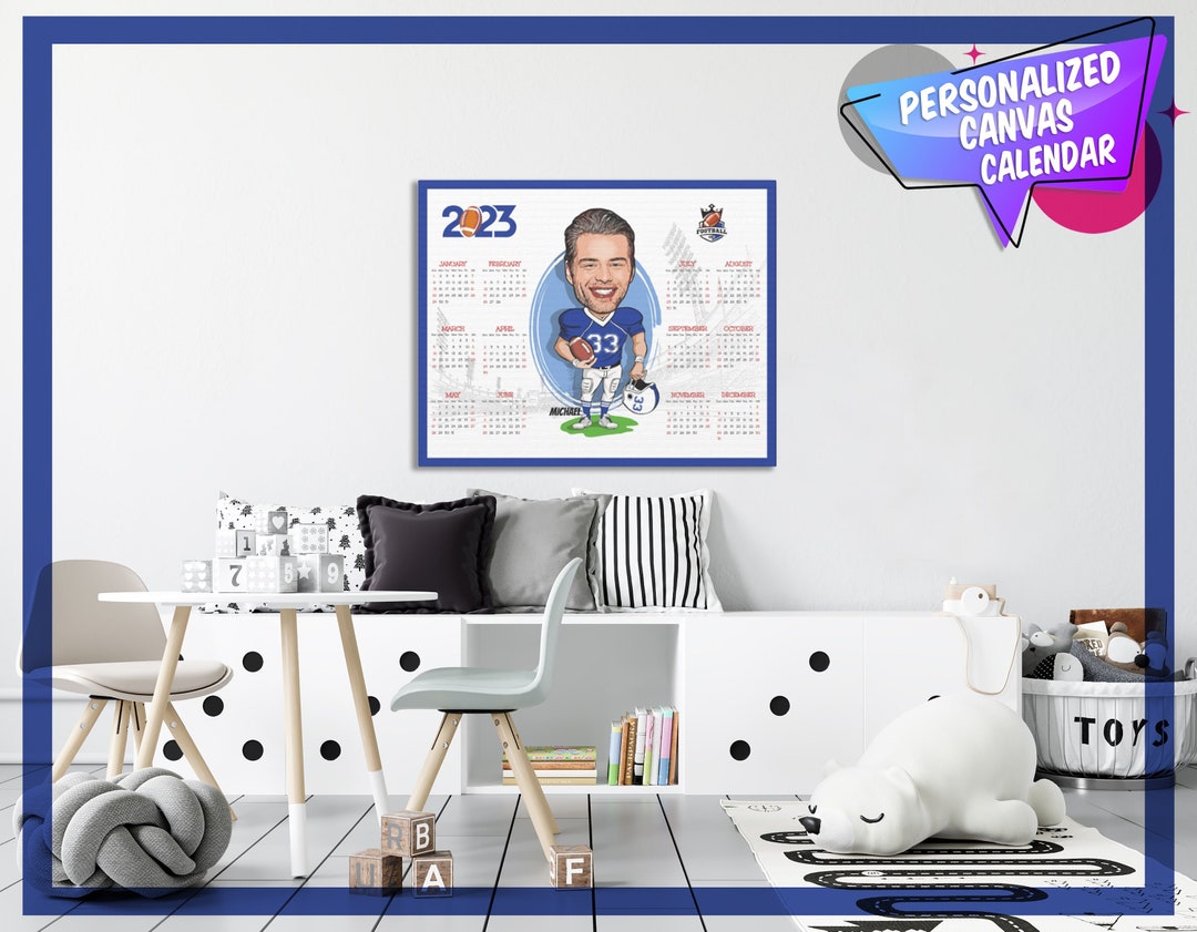 Personalized Football 2023 Calendar, Custom American Football Canvas ...