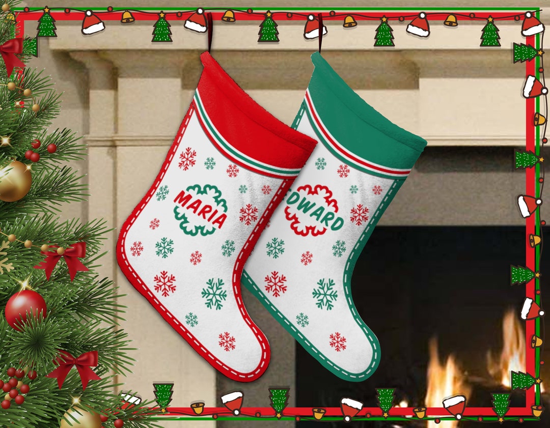 Personalized Snowflake Christmas Stockings, Custom Family Stockings ...