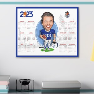 Personalized Football 2023 Calendar, Custom American Football Canvas ...