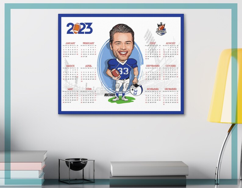 Personalized Football 2023 Calendar Custom American Football - Etsy