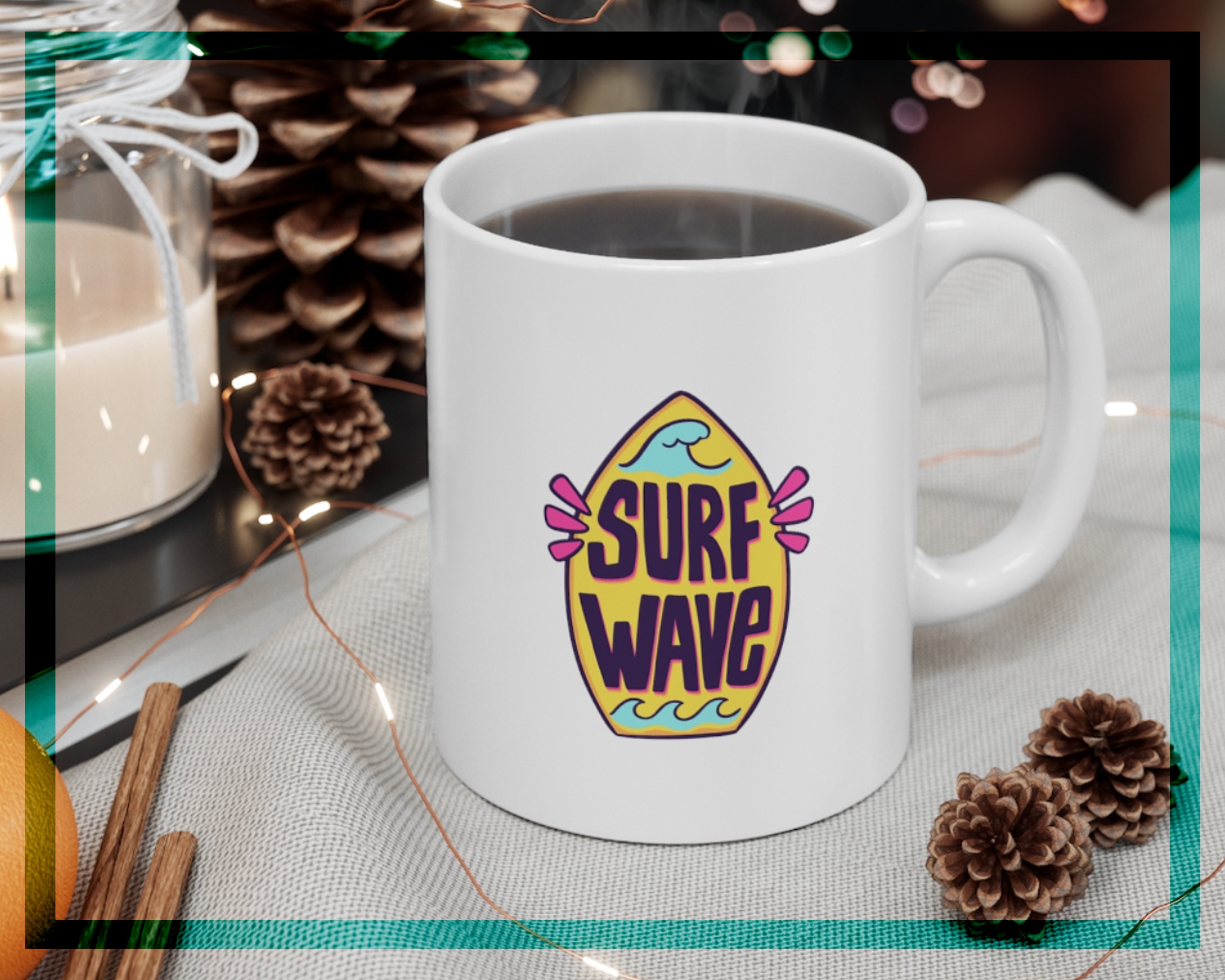 Personalized Surf Mug Custom Caricature Surfer Cup Perfect | Etsy