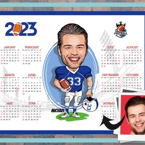 Personalized Football 2023 Calendar, Custom American Football Canvas ...
