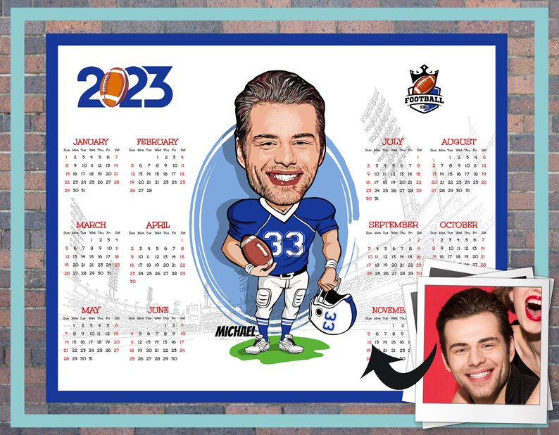 Personalized Football 2023 Calendar Custom American Football - Etsy