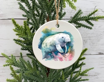 Polyresin Florida Manatee Ornament and Figurine - Etsy