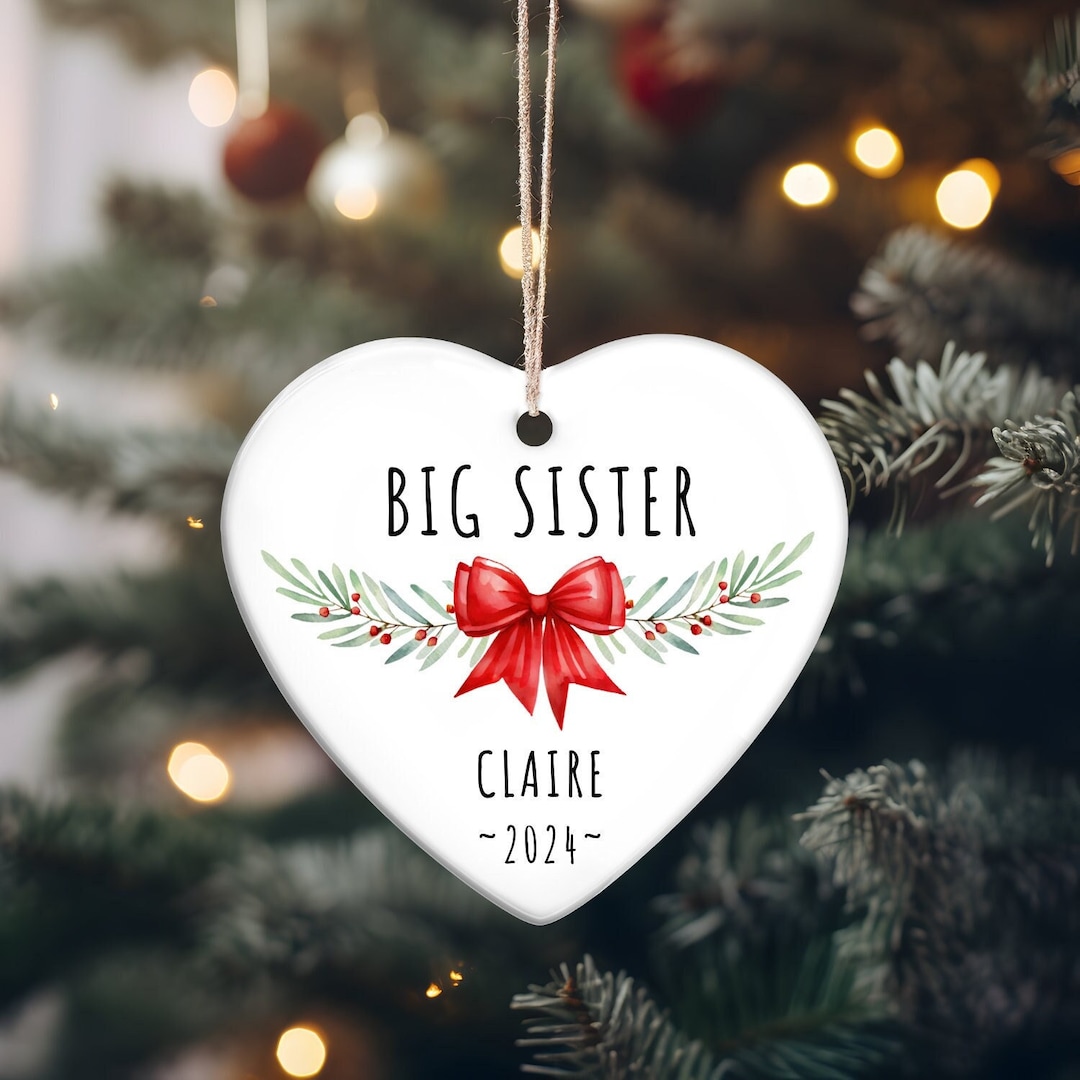 Custom Big Sister Christmas Ornament, Custom Big Brother Christmas ...