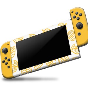 Yellow Leaves Pattern Nintendo Switch Vinyl Sticker Yellow Solid Colors ...
