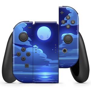 Deep Blue Night Nintendo Switch Skin Cloudy Pattern Joy Cons Sticker ...