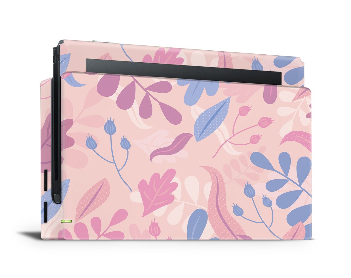 Pink Floral Pattern Nintendo Switch 2 Vinyl Sticker Violet & Purple ...