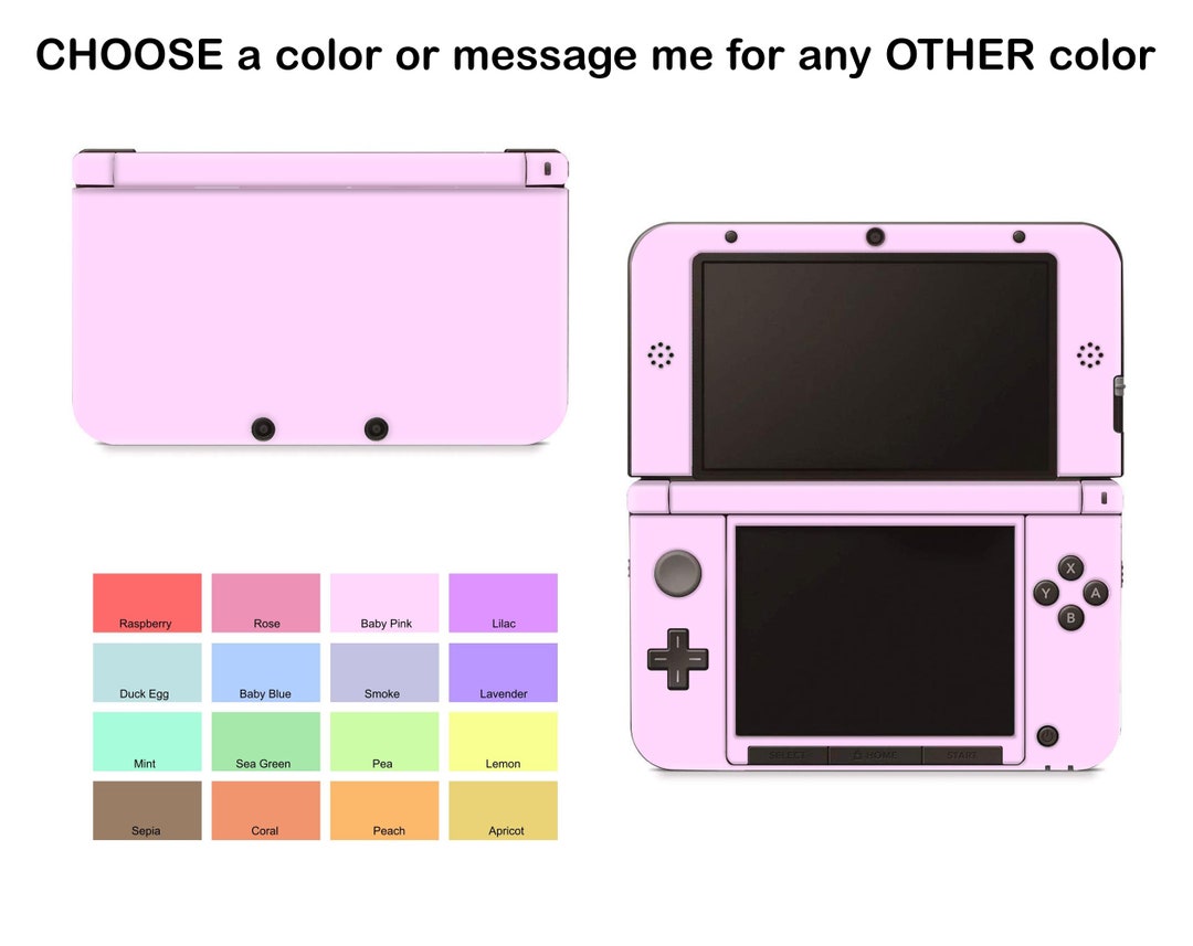 Solid Pastel Colors Nintendo 3DS XL Skin Custom Multi-color Gamers Nintendo New 3DS XL Sticker ...