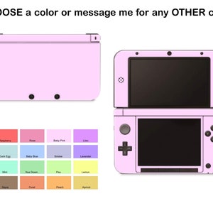 Solid Pastel Colors Nintendo 3DS XL Skin Custom Multi-color Gamers ...