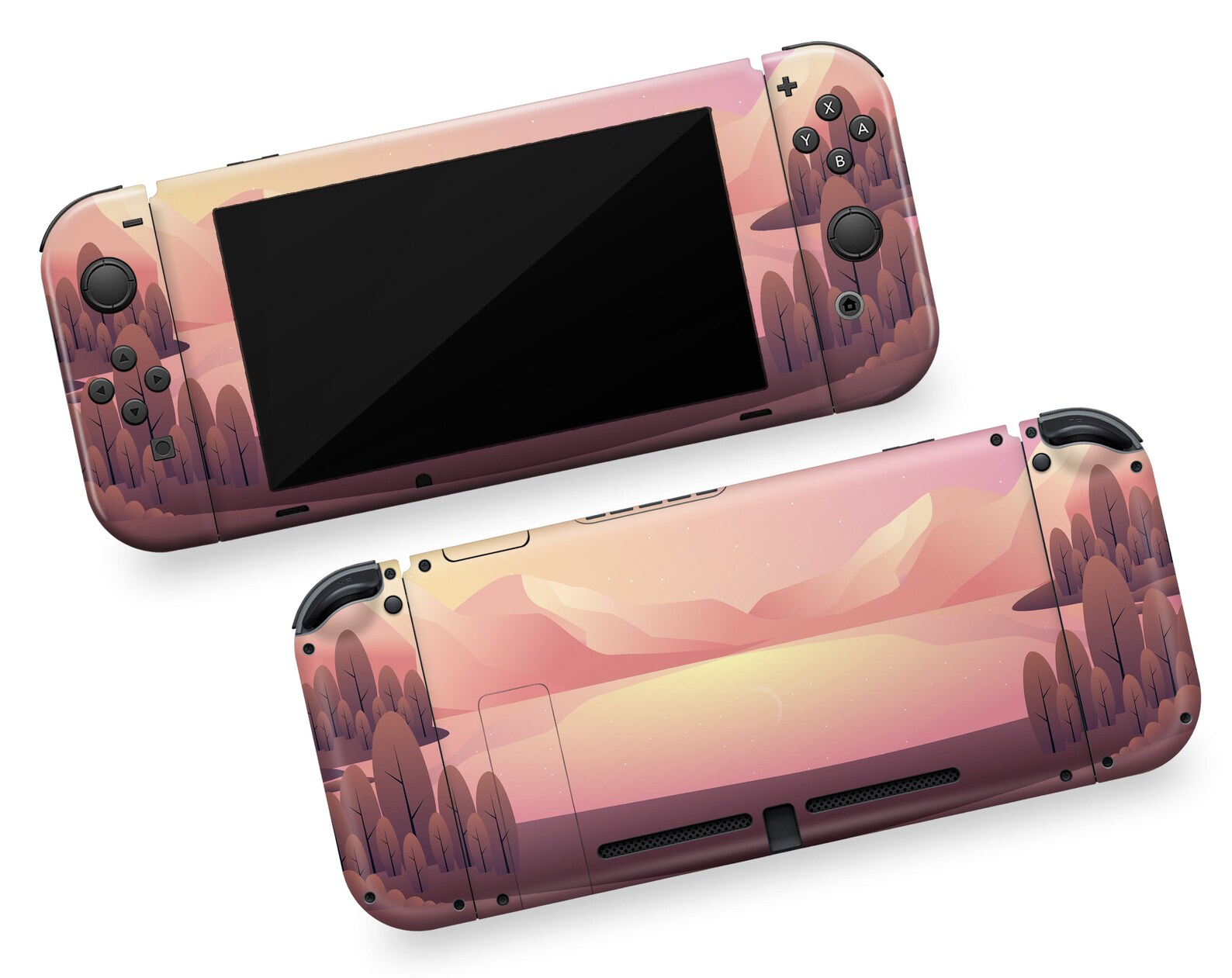 Starlight Pink Night Nintendo Switch Skin Sunset Mountains | Etsy