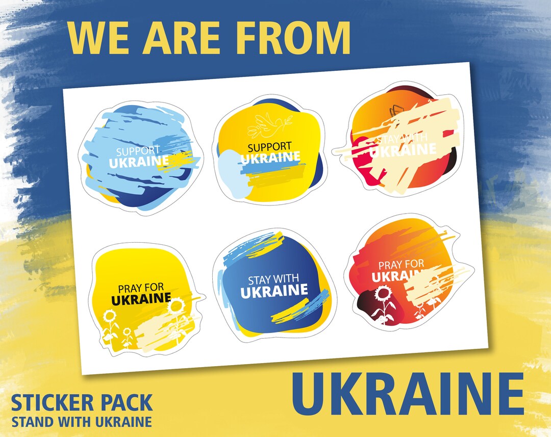 STAND WITH UKRAINE Stickers Support Ukraine Vinyl Sticker Pack - Etsy