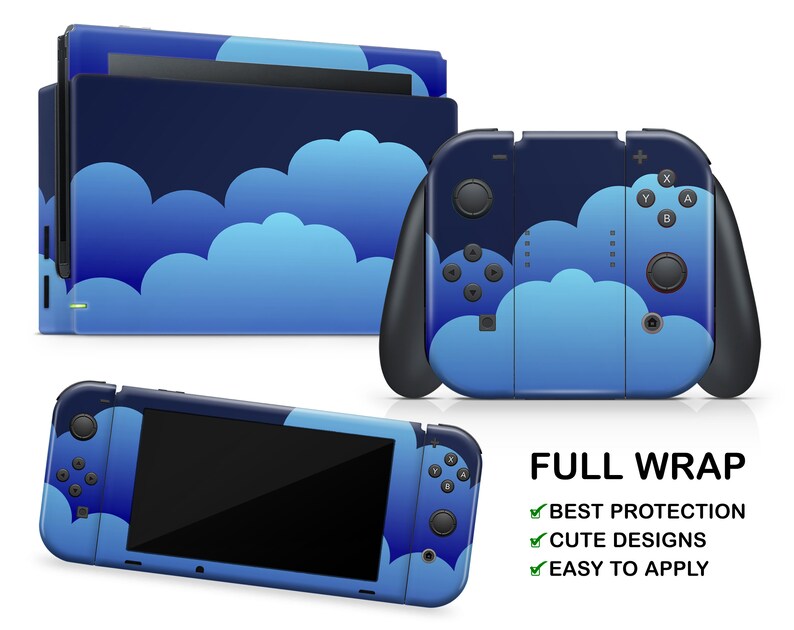Deep Blue Sky Nintendo Switch Vinyl Skin Cartoon Dark Blue - Etsy