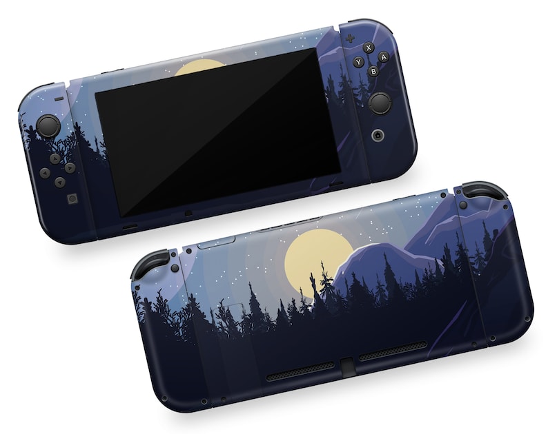 Deep Blue Moonlight Night Nintendo Switch Skin Cloudy Pattern | Etsy