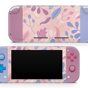 Pink Floral Pattern Nintendo Switch Lite Vinyl Skin Violet & Purple ...