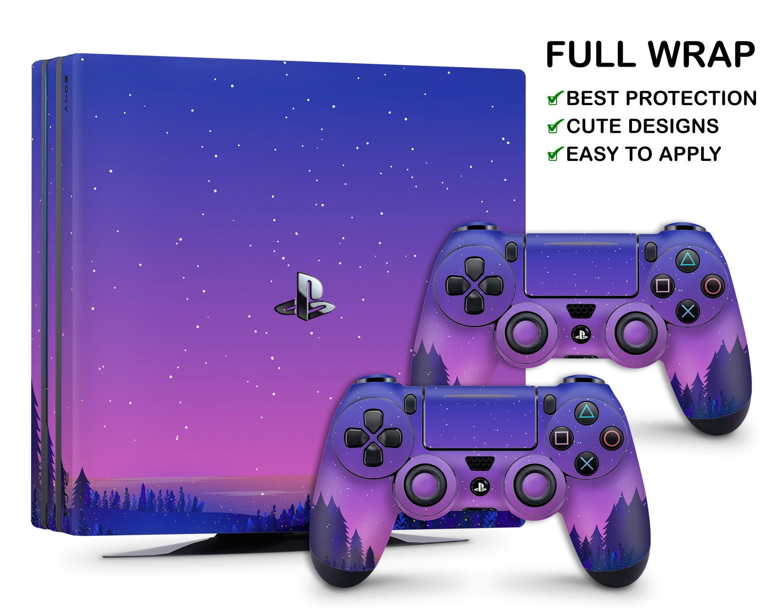 Playstation 4 Pro Starlight Sky Skin PS5 Deep Violet Night - Etsy