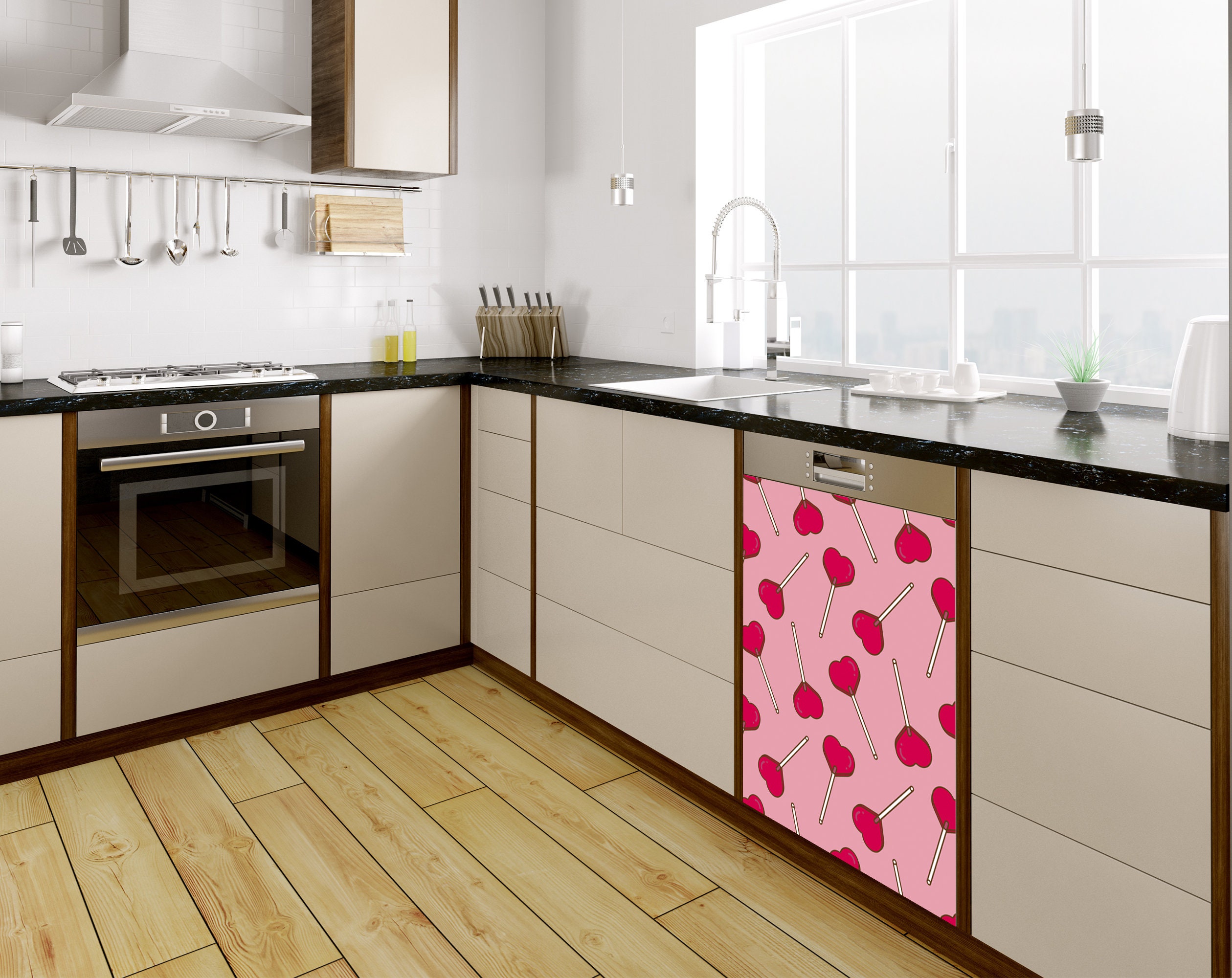 Rose Pink Sweet Candy Waterproof Sticker Abstract Lollypop Candy ...