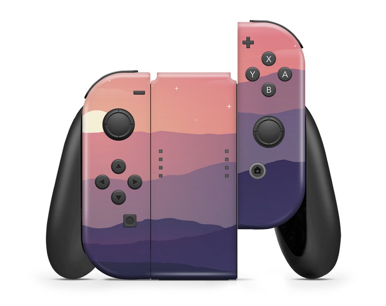 Purple Sunset Nintendo Switch Skin Mountains Landscape Joy Cons Sticker ...